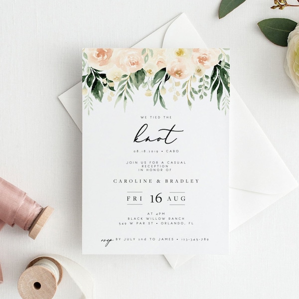 Elopement Reception Invitation - Etsy