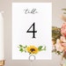 Sunflower Wedding, Table Number Printable, Sunflower Table Numbers ...