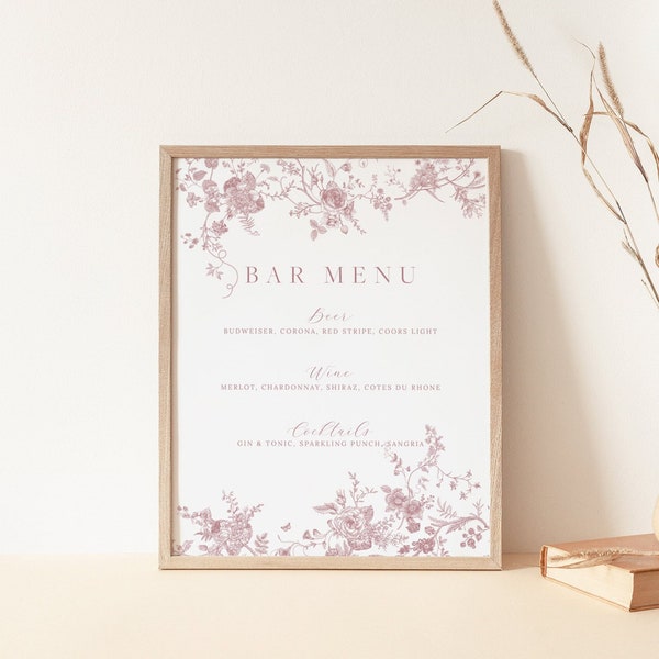 Bridgerton Menu Template - Etsy UK