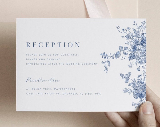 Printable OR Printed Wedding Reception Cards Pink and Yellow Floral ...