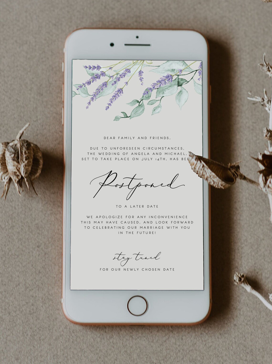Change the Date Text Message Invitation Invitation Template - Etsy