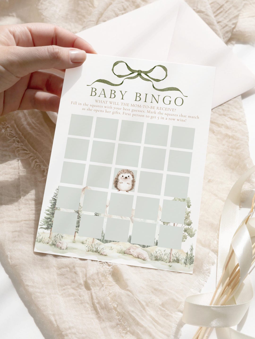 Woodland Baby Shower Bingo Game – With Forest Animals (instant Download ...