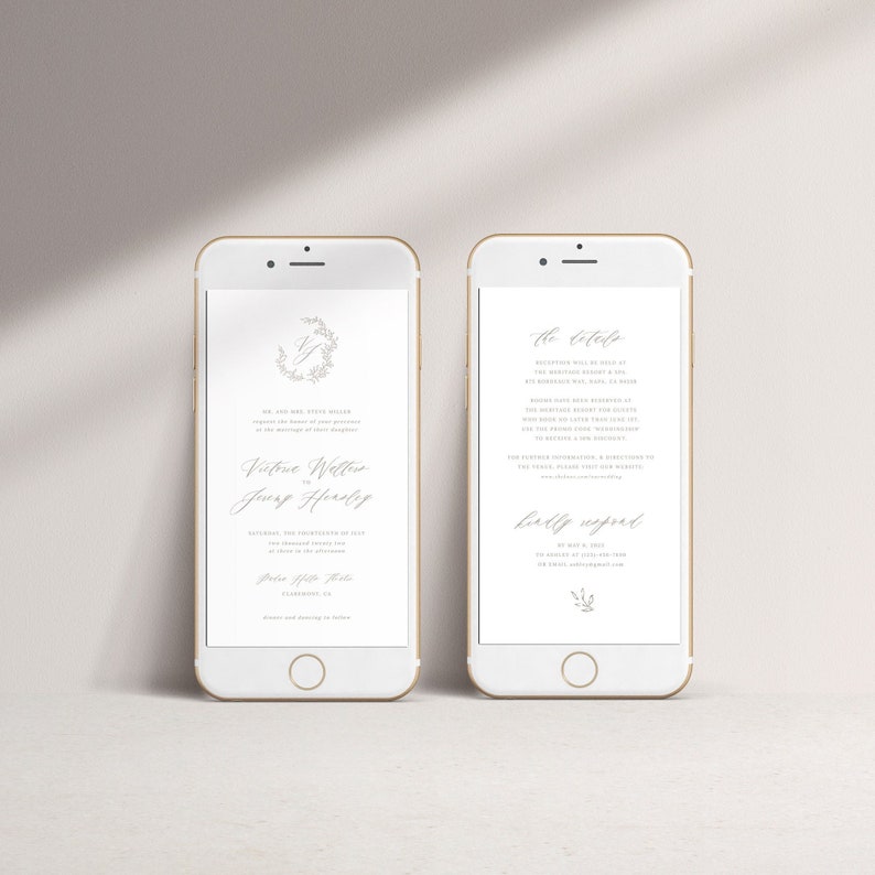 Electronic Wedding Invitation Template Iphone Wedding Invite - Etsy
