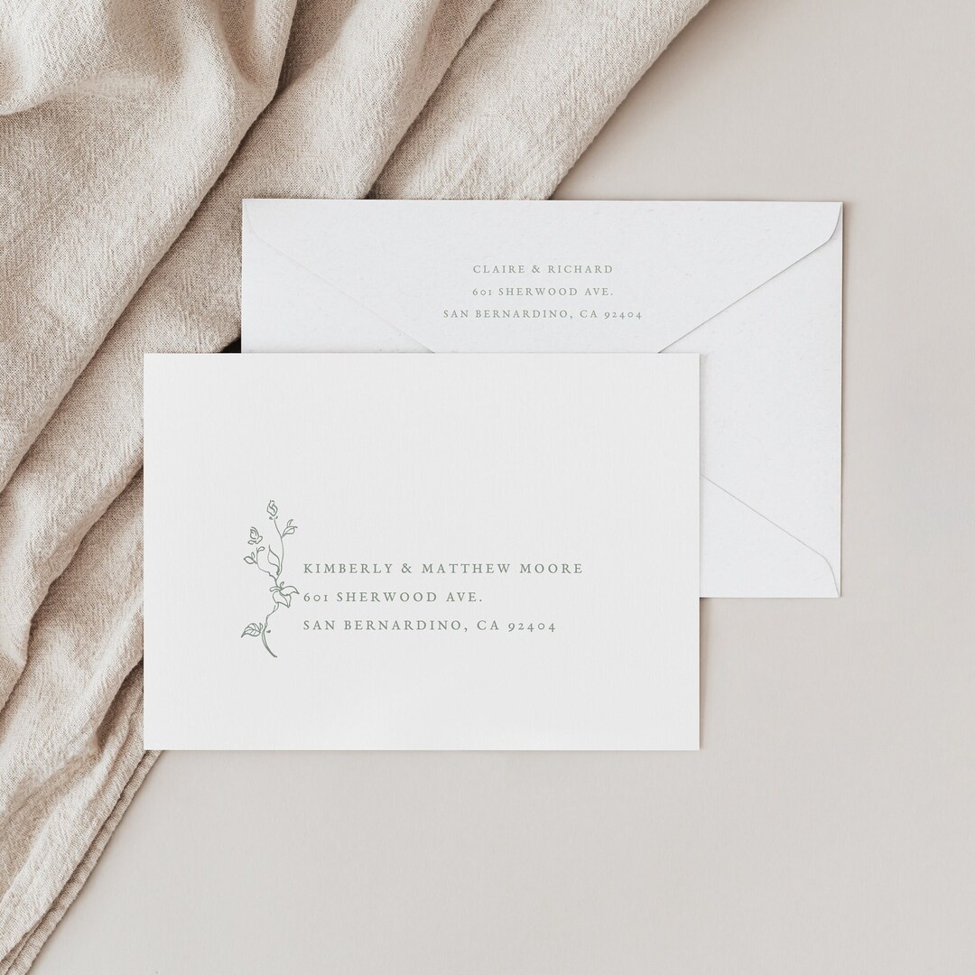 Wedding Envelope Address Template, Envelope Addressing, Modern ...