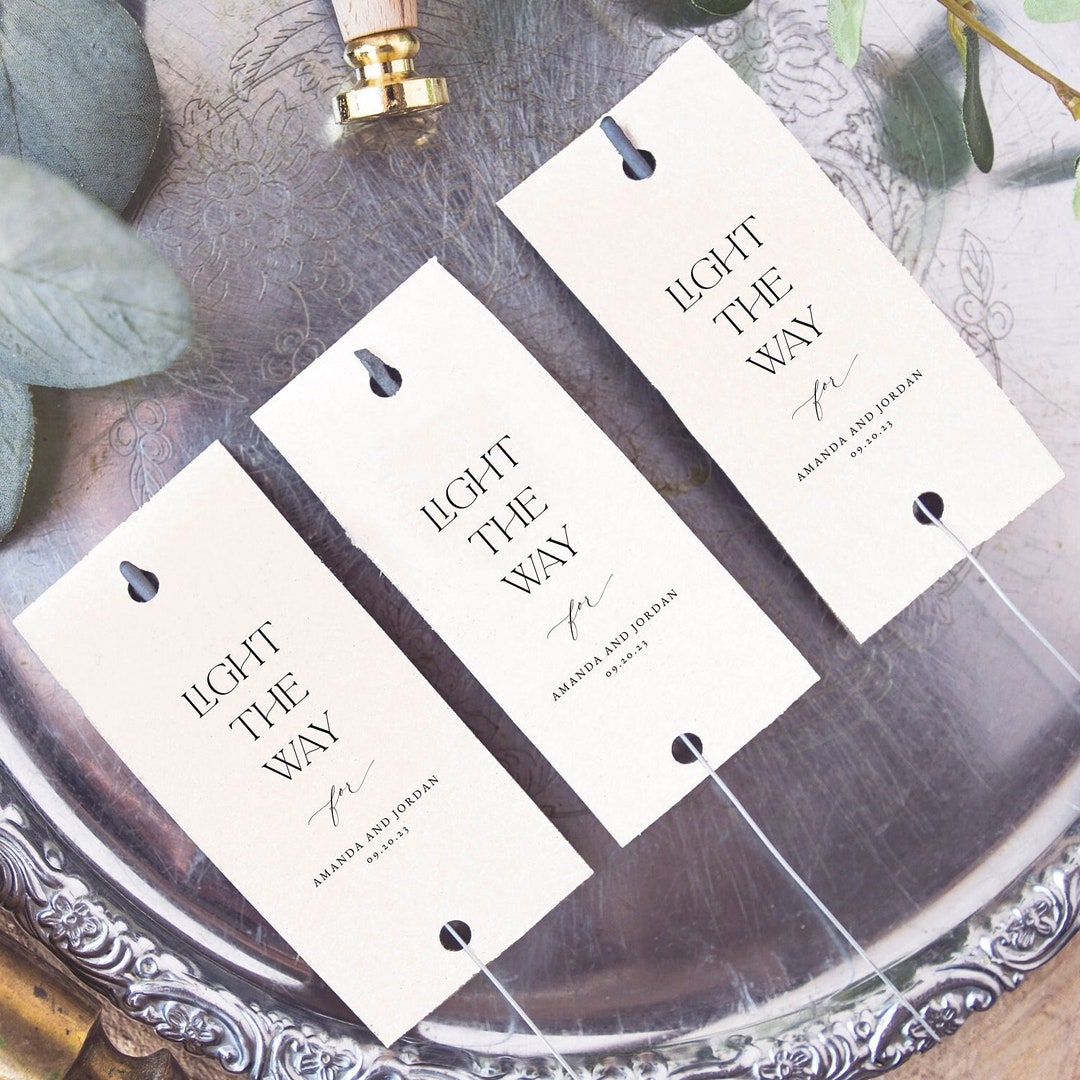 Light the Way Tag, Wedding Sparkler Tag Template, Editable Sparkler ...