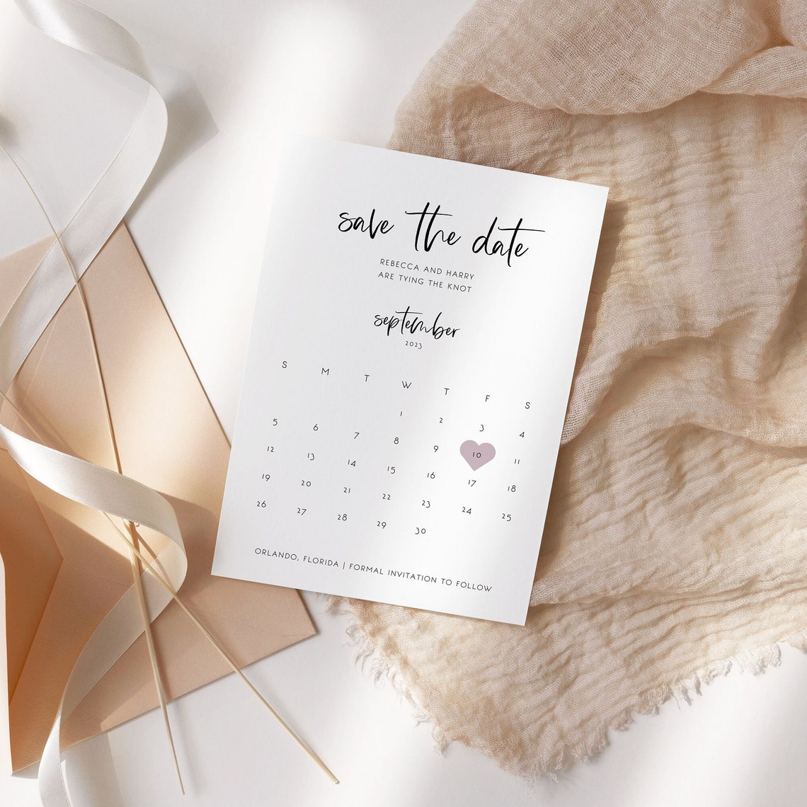 Calendar Save the Date Editable Template Save the Date - Etsy