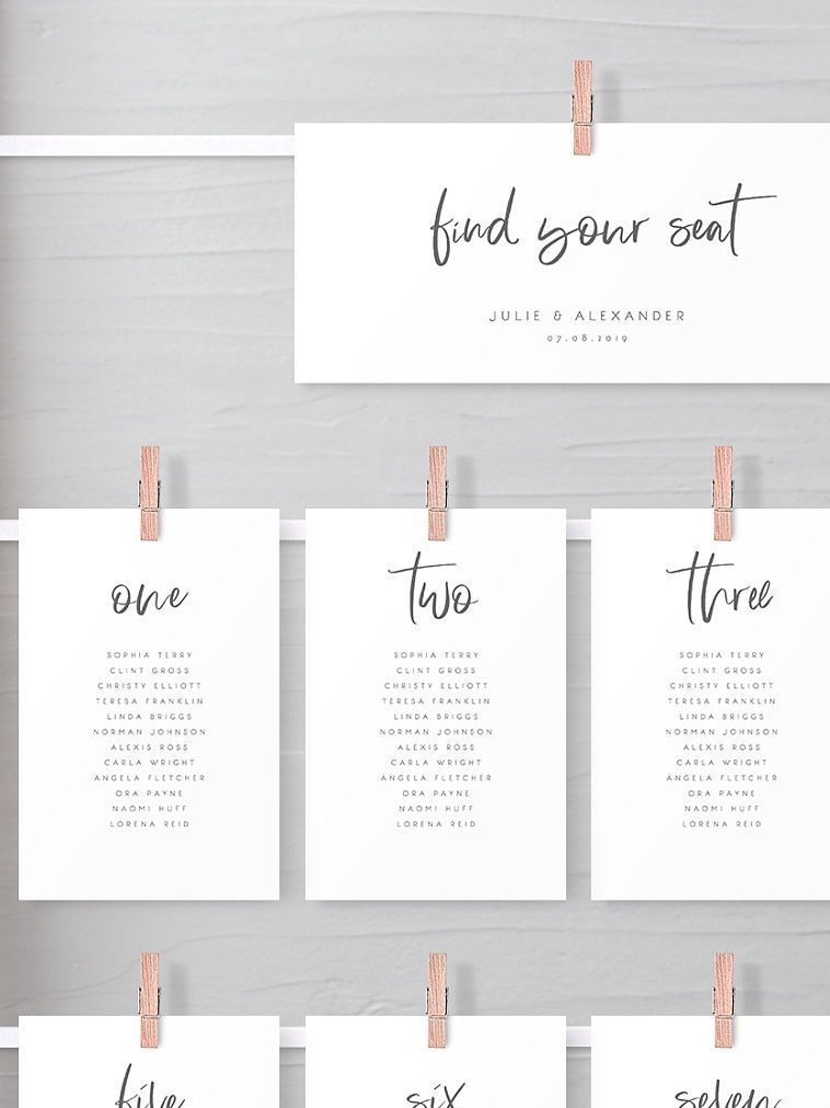 Editable Wedding Seating Chart Template: Printable Seating on a String ...