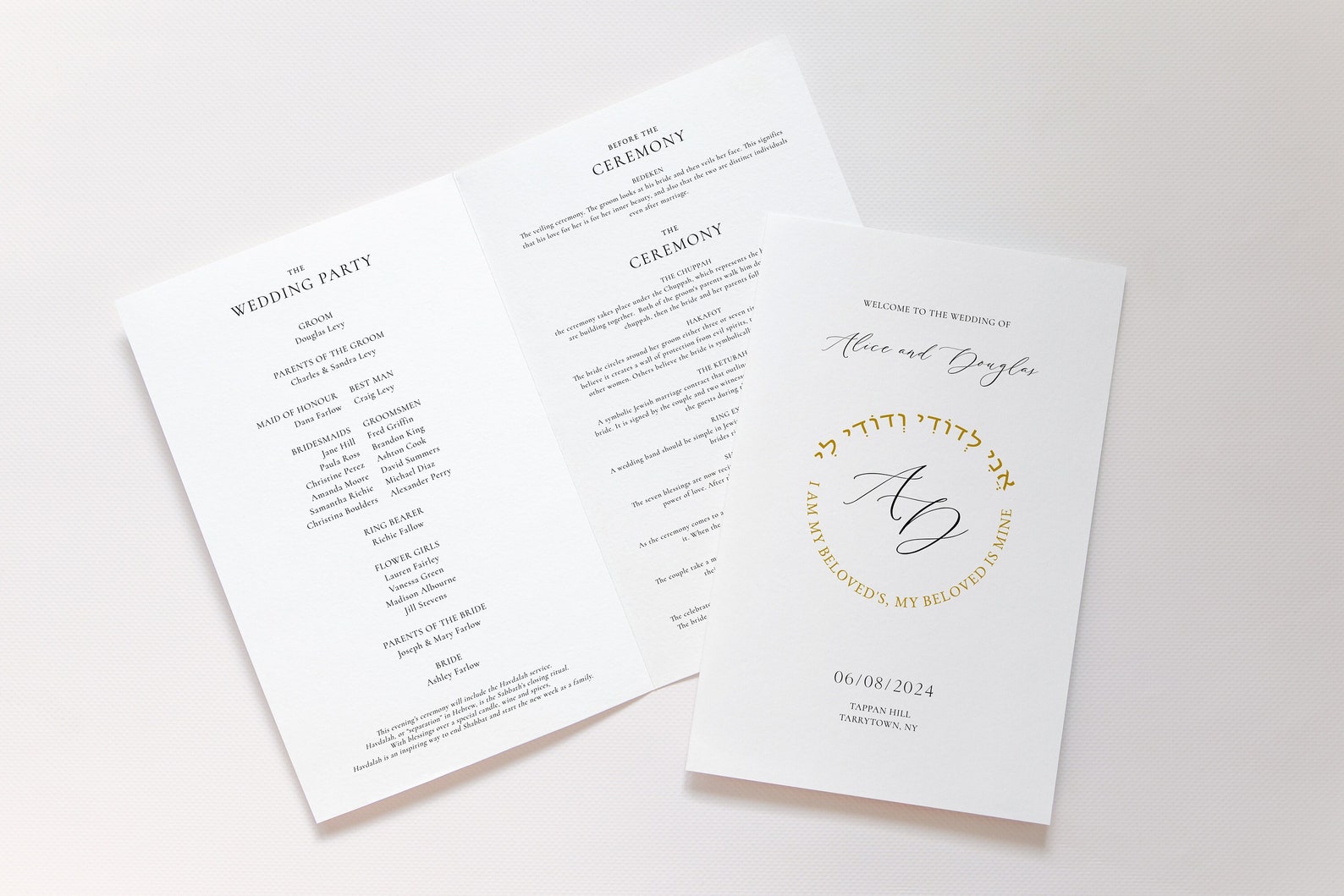 Jewish Wedding Ceremony Explanation, Jewish Program Template, Jewish ...