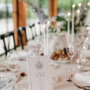 Bridal Tea Party Table Number, Minimalist Bridal Shower Table Numbers ...