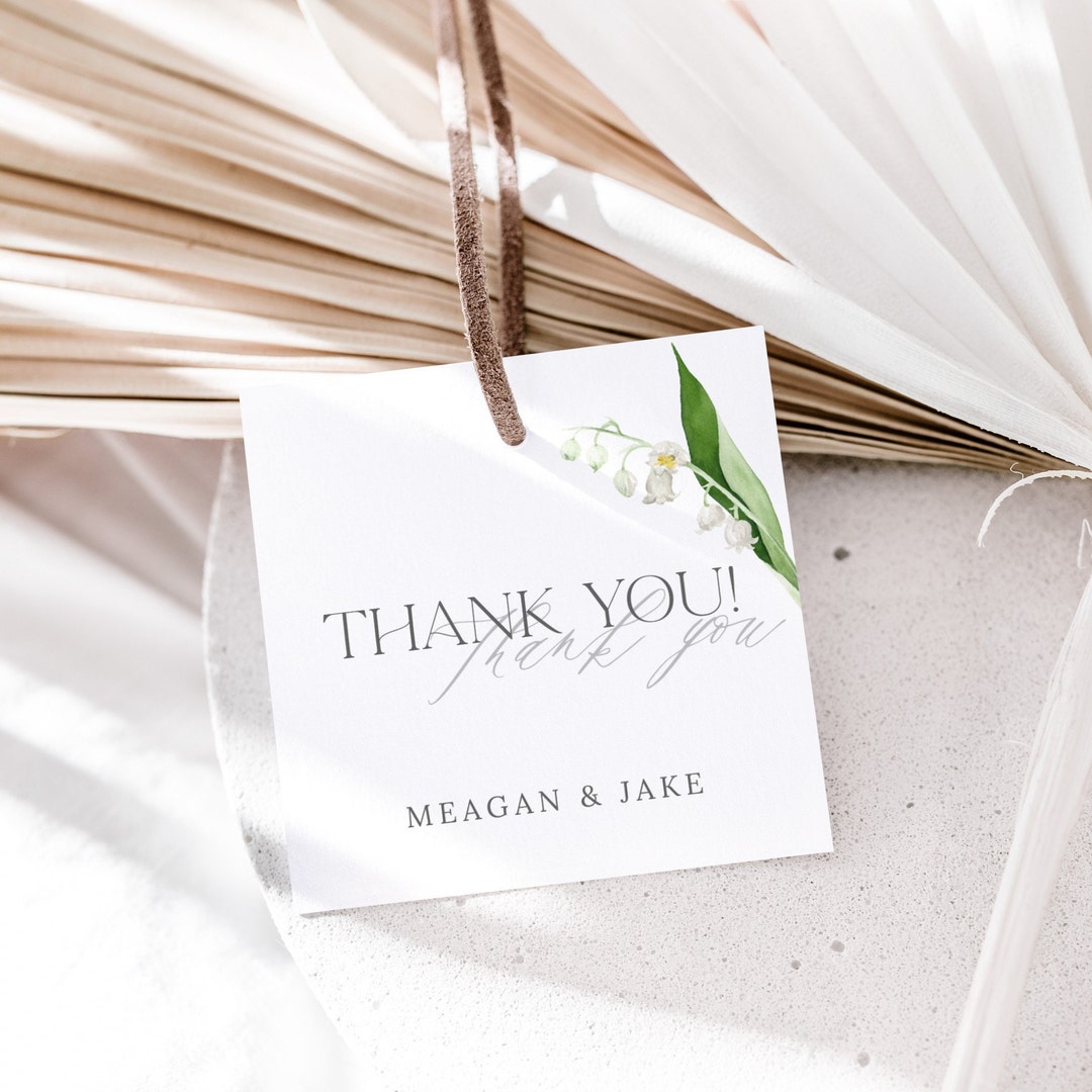 Thank You Tag Printable, Lily of the Valley Wedding Gift Tag Template ...