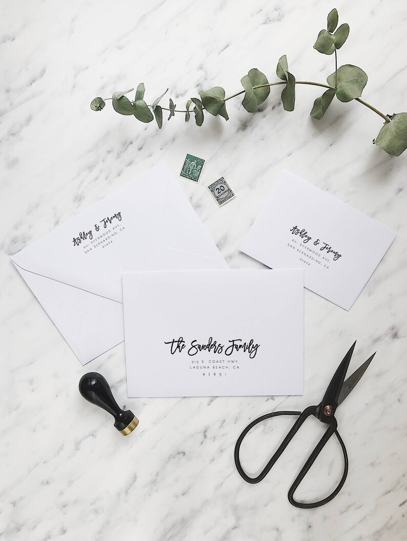 Printable Envelope Address Template Modern Calligraphy Wedding - Etsy