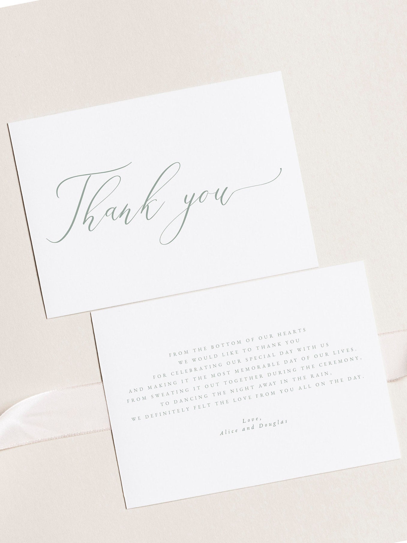 Modern Calligraphy Script Thank You Card Printable Thank You | Etsy