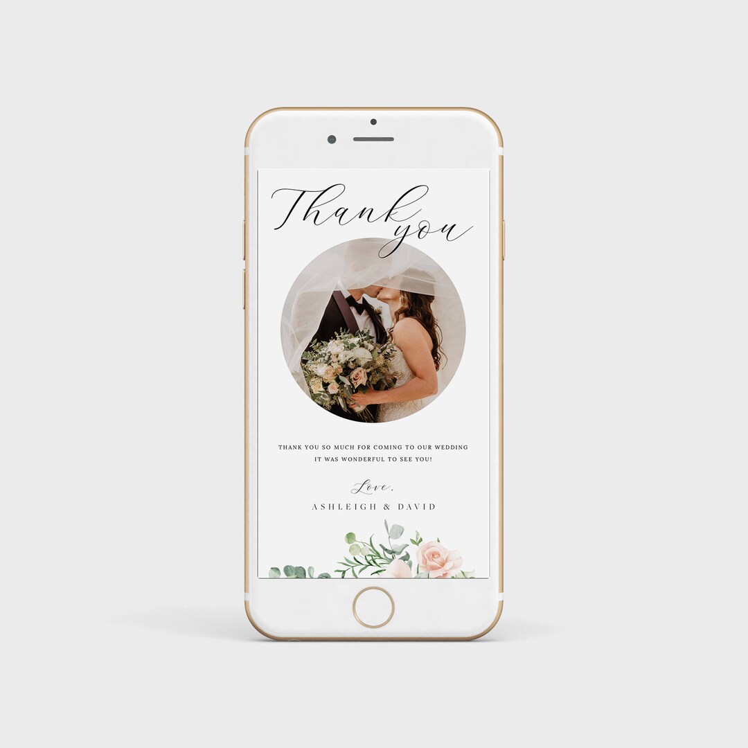 Text Message Thank You Template, Digital Thank You, Wedding Thank You ...