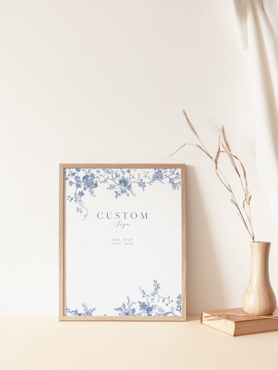 Custom Sign Template, Vintage Botanical, Floral, Printable Sign for ...