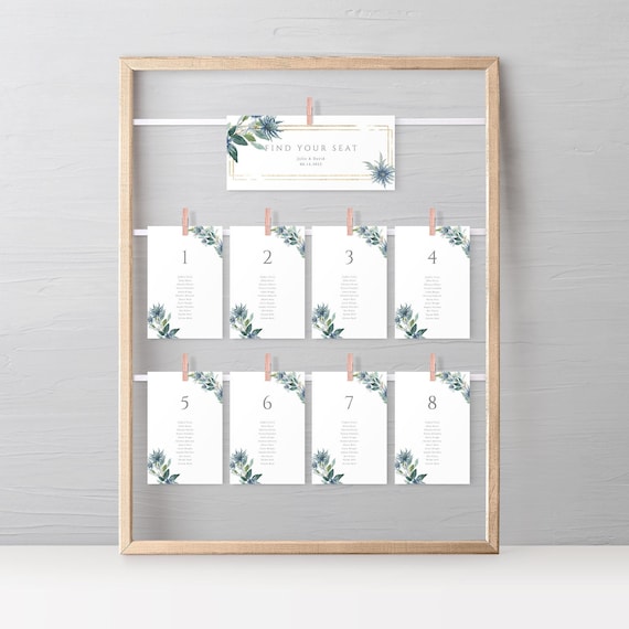 Hanging Seating Chart Template Editable Seating on a String Printable ...