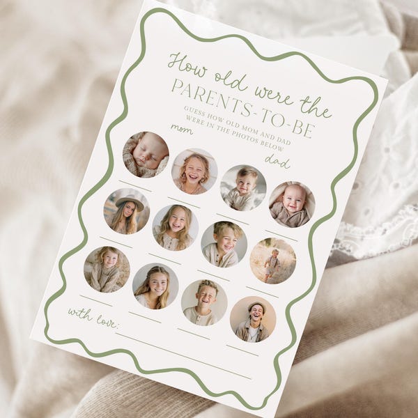 Guess the Parents Age Baby Shower Game - Etsy