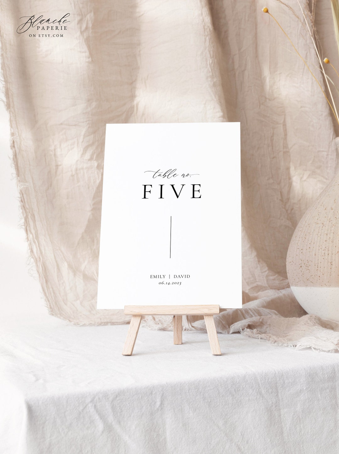 Elegant Table Number, Printable Table No., Editable Template ...