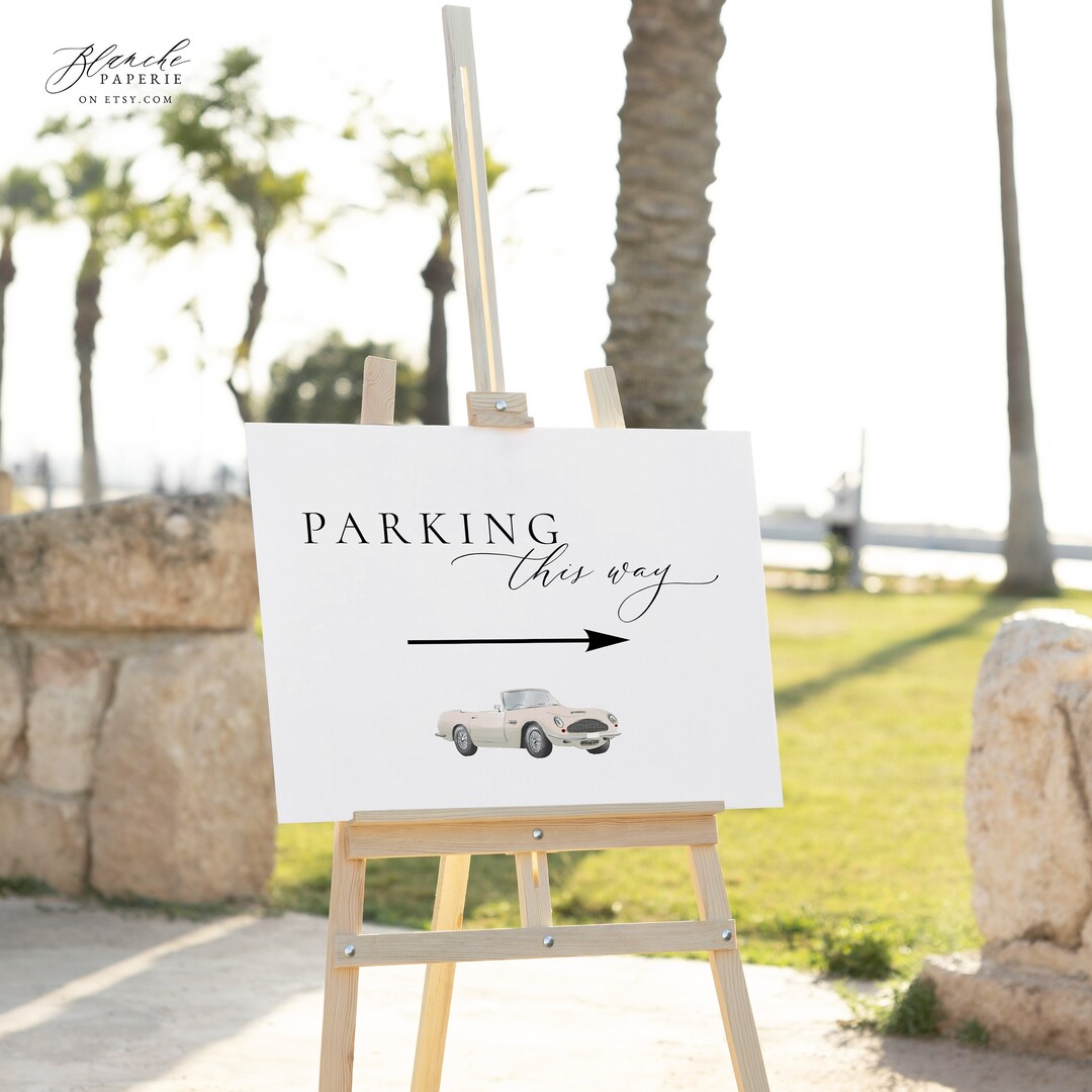 Wedding Parking Sign, Elegant Parking This Way Sign, Reception Parking ...