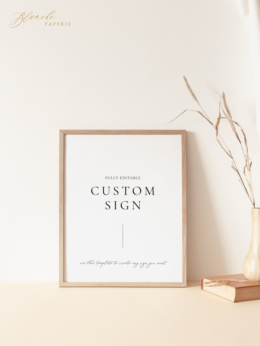 Custom Sign Template, Elegant Minimalist Custom Sign for Wedding ...