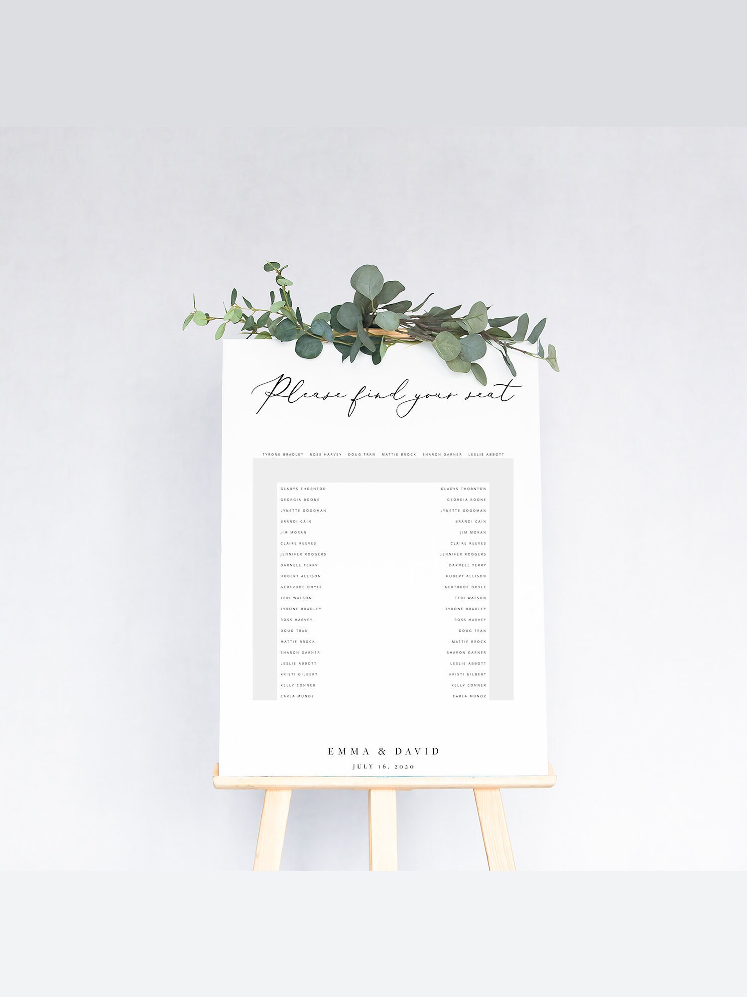 Horseshoe Seating Chart Template Wedding Guests Seating Plan - Etsy UK