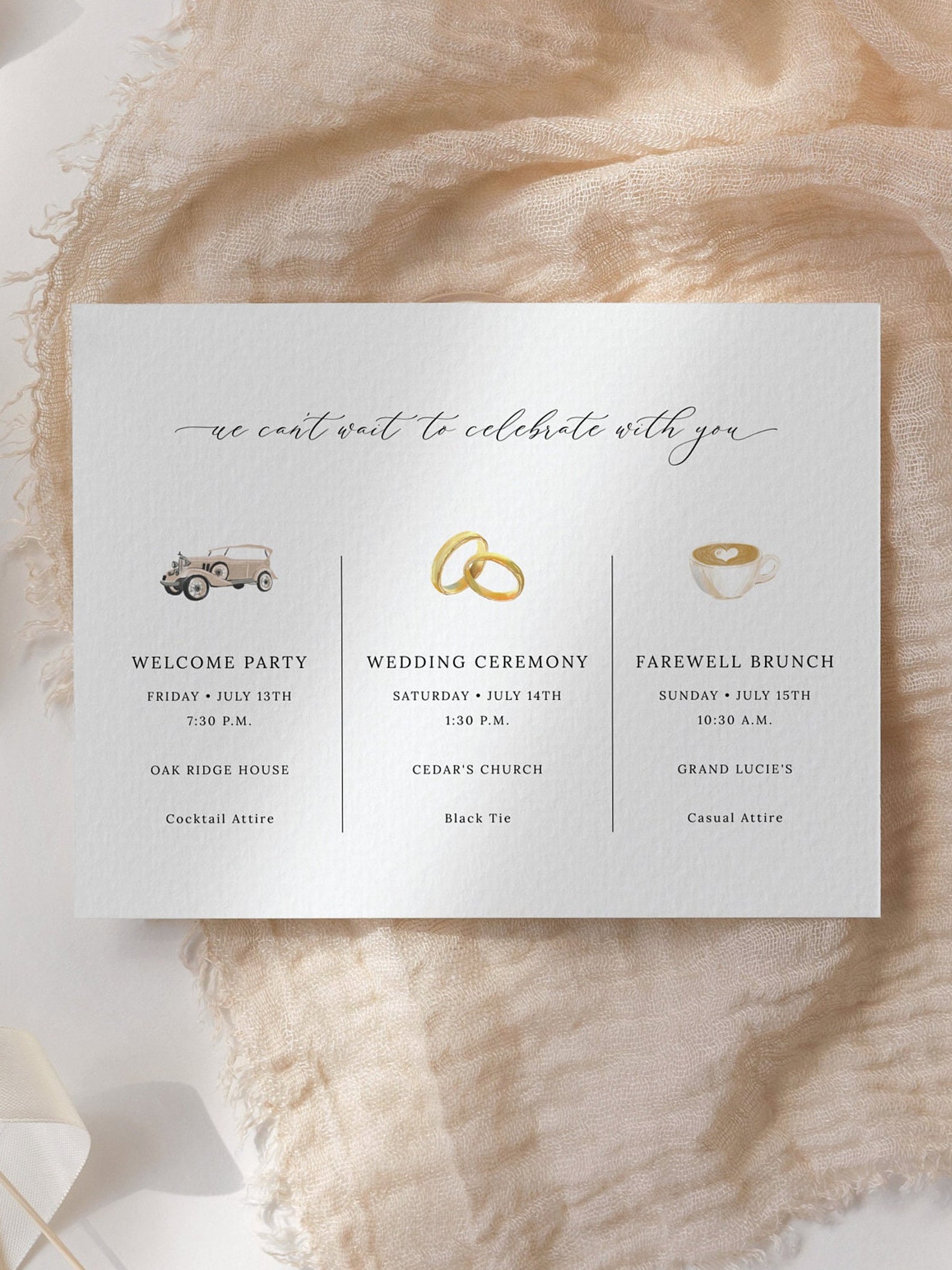 Editable Wedding Itinerary Card Welcome Note Wedding Gift - Etsy