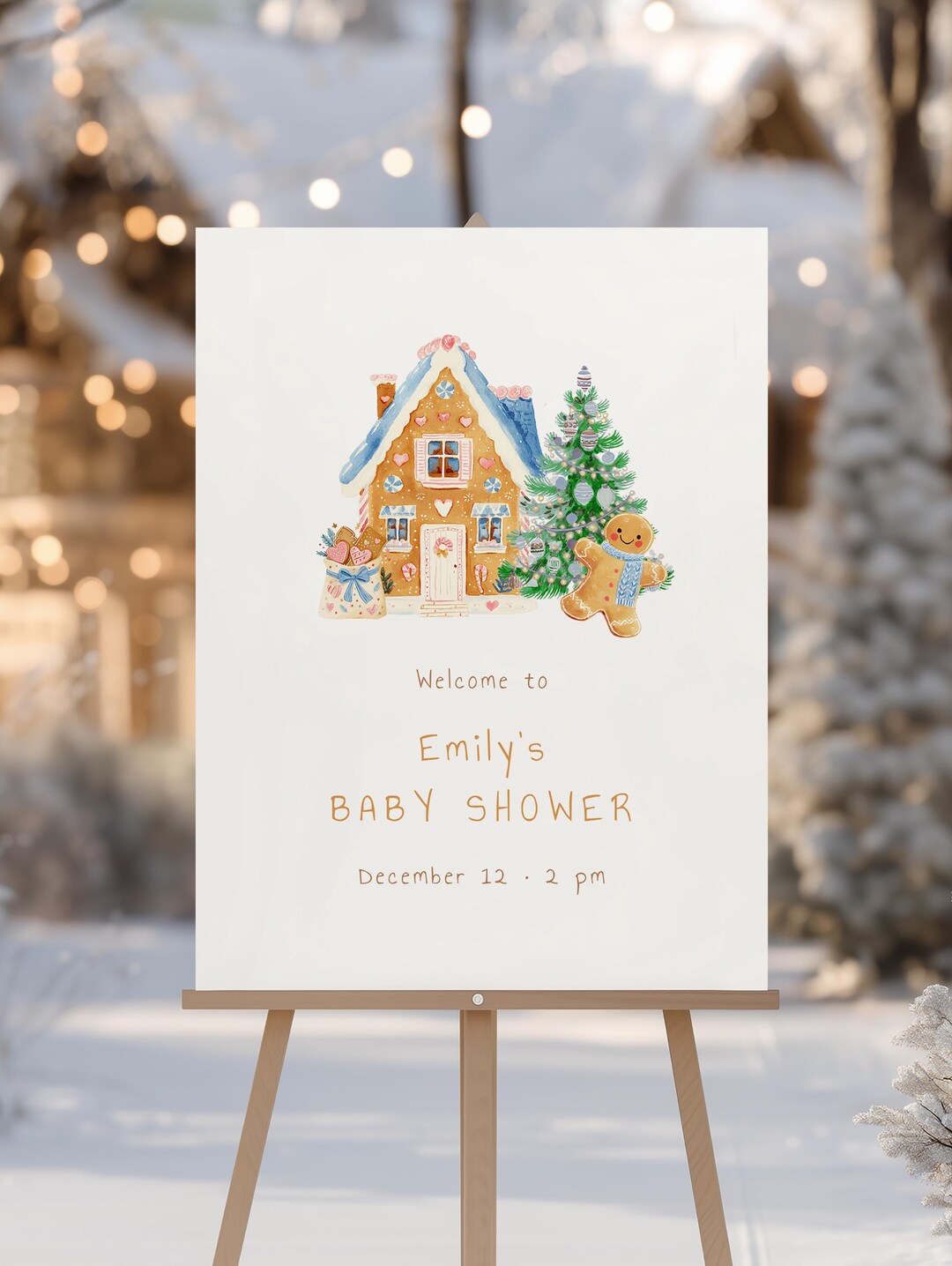 Gingerbread Winter Baby Shower Welcome Sign (editable Template) - A ...