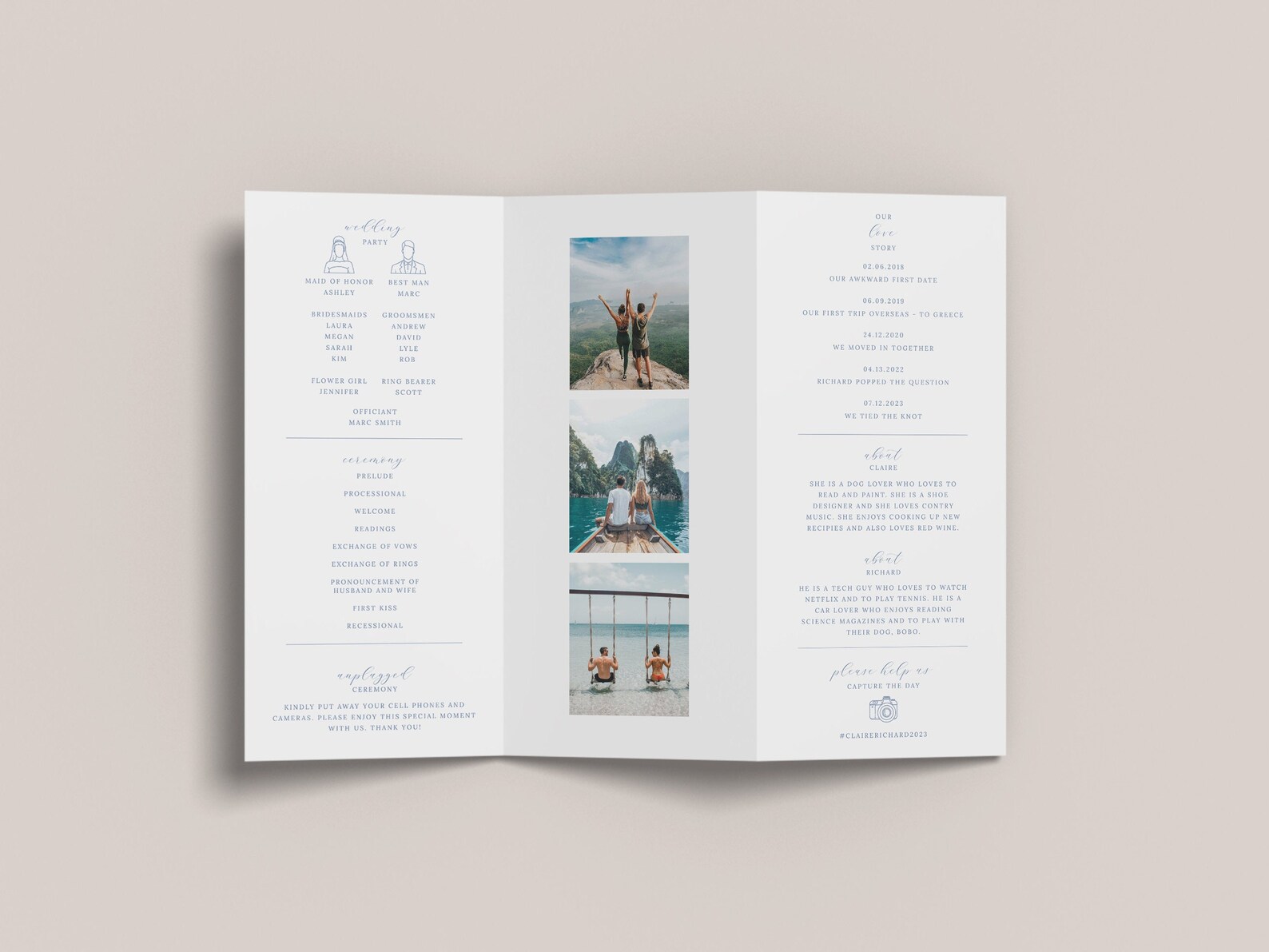 Trifold Infographic Wedding Program Wedding Day Program - Etsy