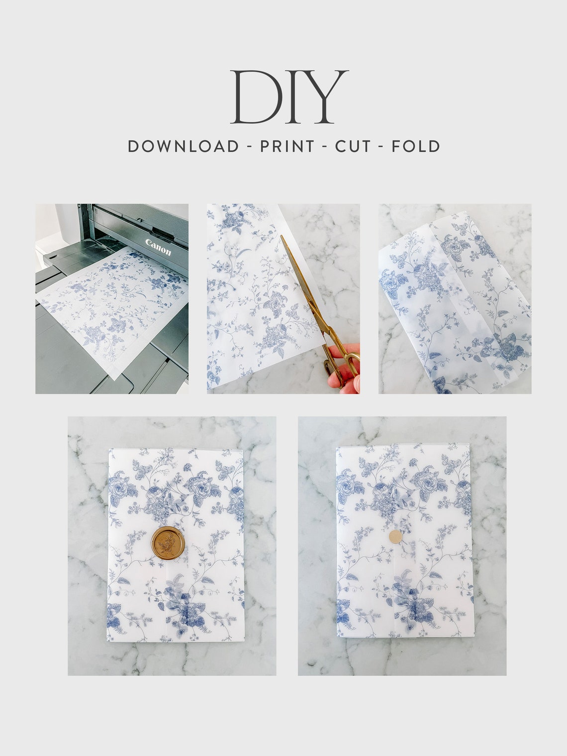 Printable Vellum Wrap Vellum Jacket Printable DIY Vellum - Etsy