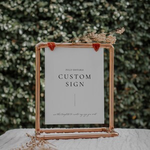 Custom Sign Template, Elegant Minimalist Custom Sign for Wedding ...