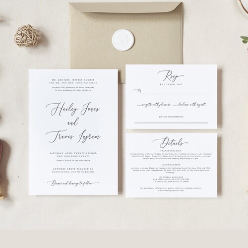 Unplugged Ceremony Card Wedding Template Round Square | Etsy