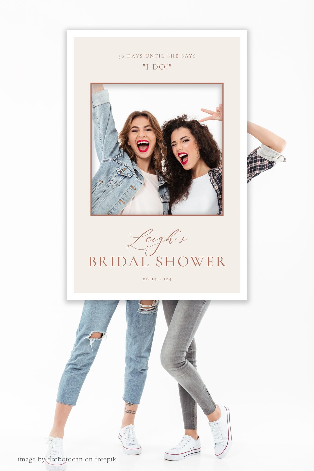 Boho Bridal Shower Photo Booth Frame, Minimalist Bridal Shower Photo ...