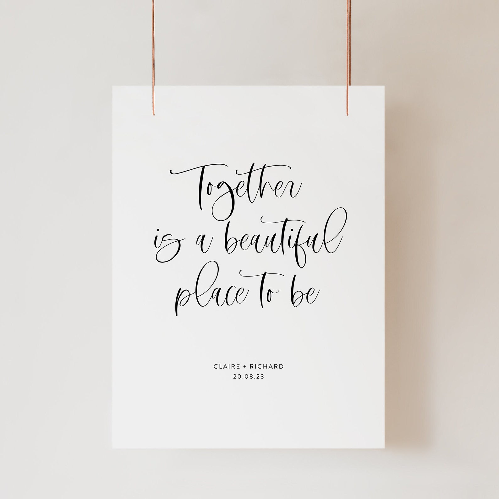 Together is A Beautiful Place to Be Editable Sign Boho - Etsy