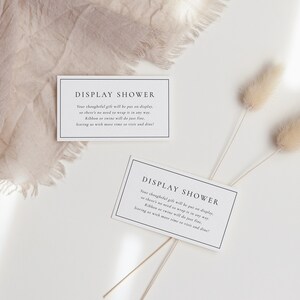 Display Shower Card, Elegant Display Shower Card, Minimalist Bridal ...