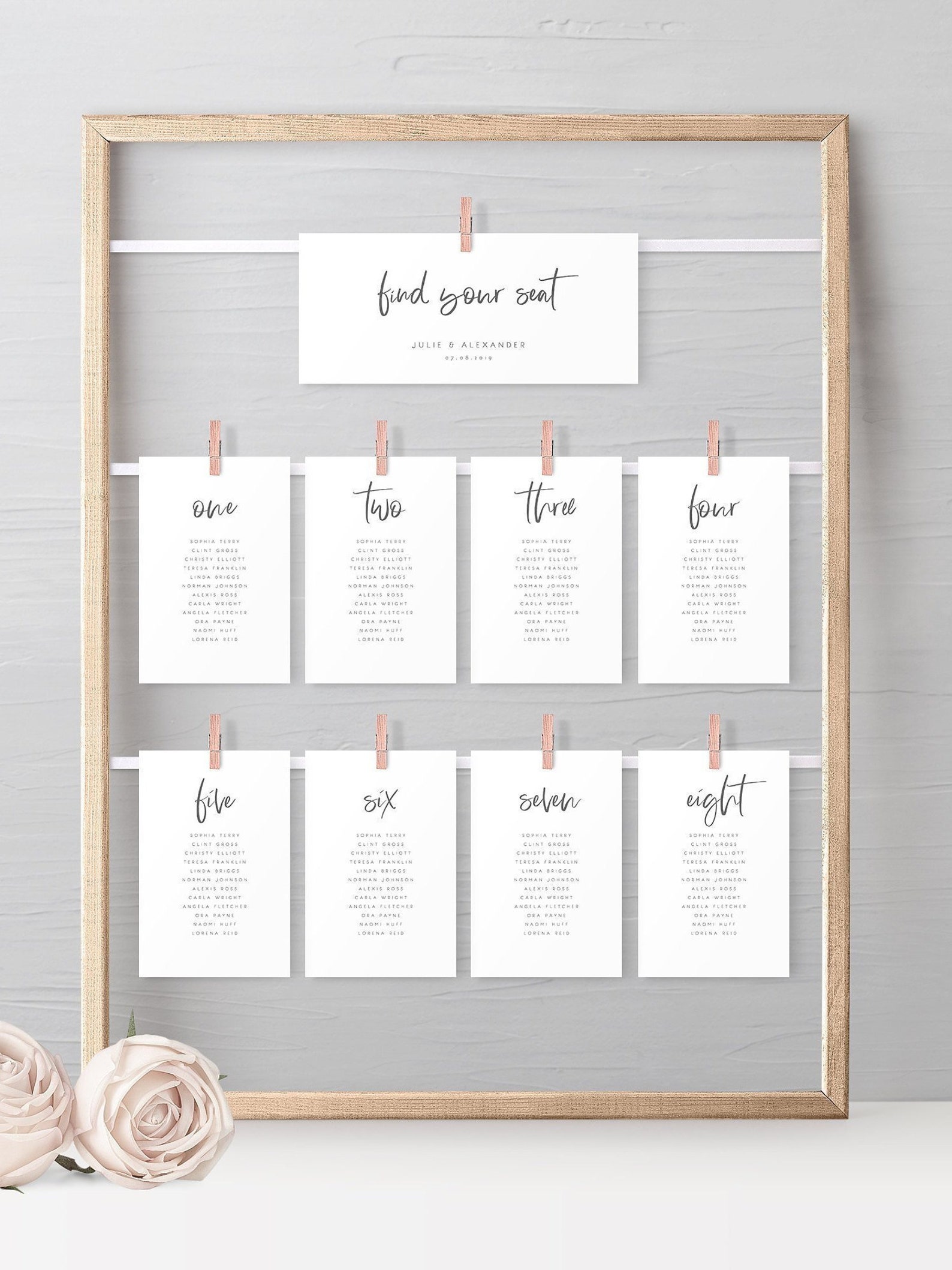 Editable Wedding Seating Chart Template: Printable Seating on a String ...