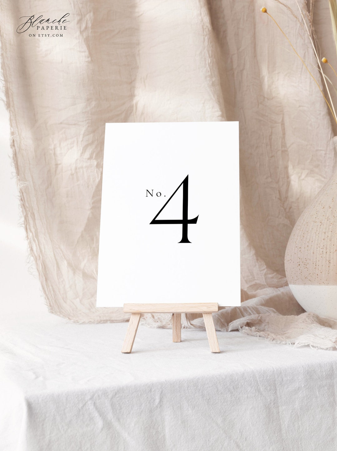Elegant Table Number, Printable Table No., Editable Template ...