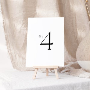 Elegant Table Number, Printable Table No., Editable Template ...