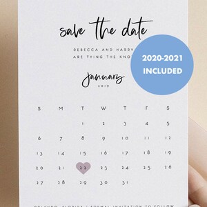 Calendar Save the Date Editable Template Save the Date | Etsy