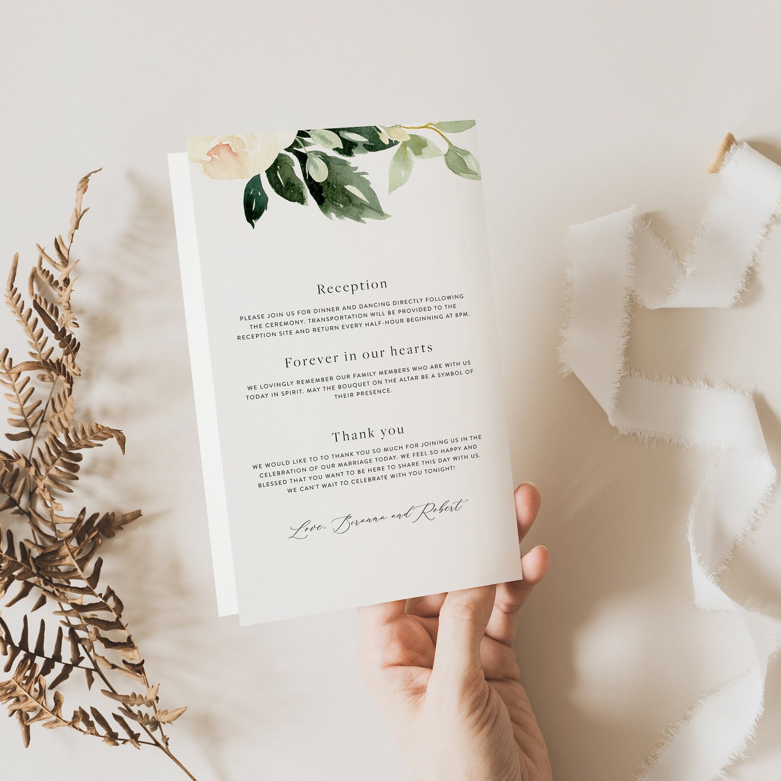 Program Booklet Wedding Ceremony Template Calligraphy Folded - Etsy