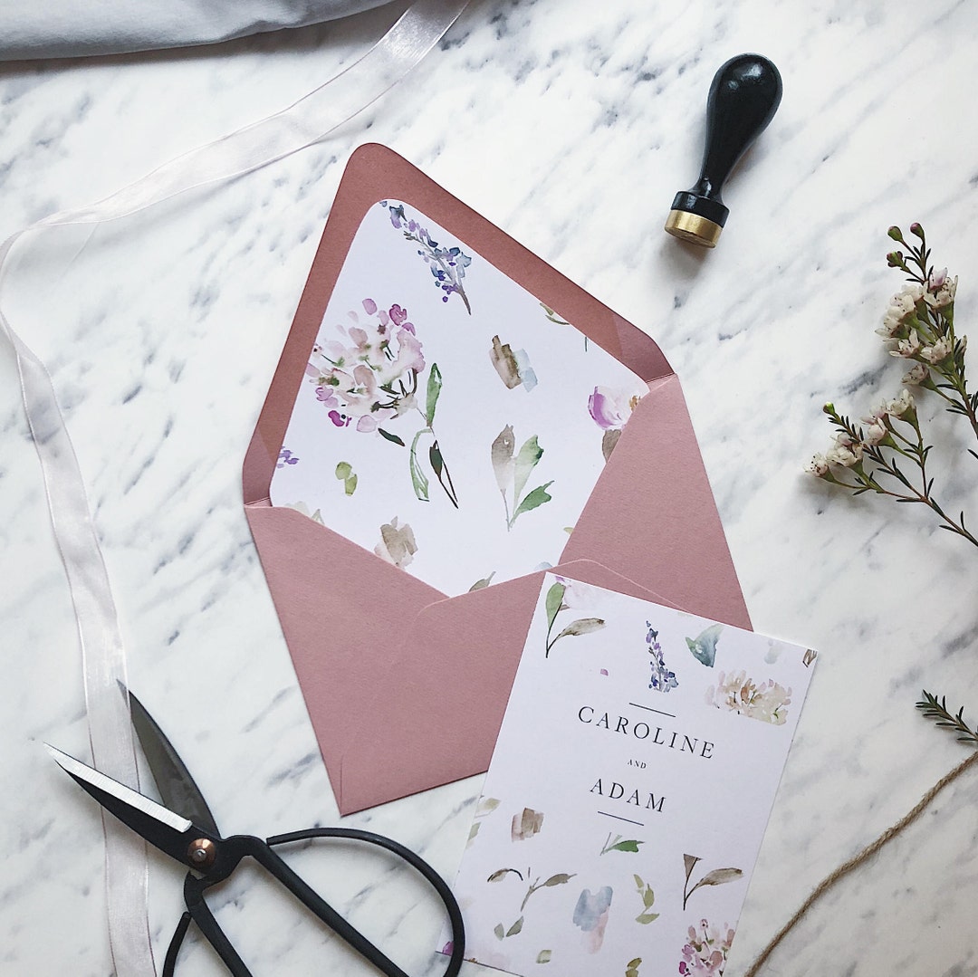 Wildflower Envelope Liner Template Greenery Floral Envelope Liner ...