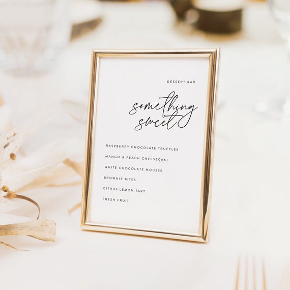 Minimalist Dessert Menu Sign Wedding Dessert Bar Template | Etsy