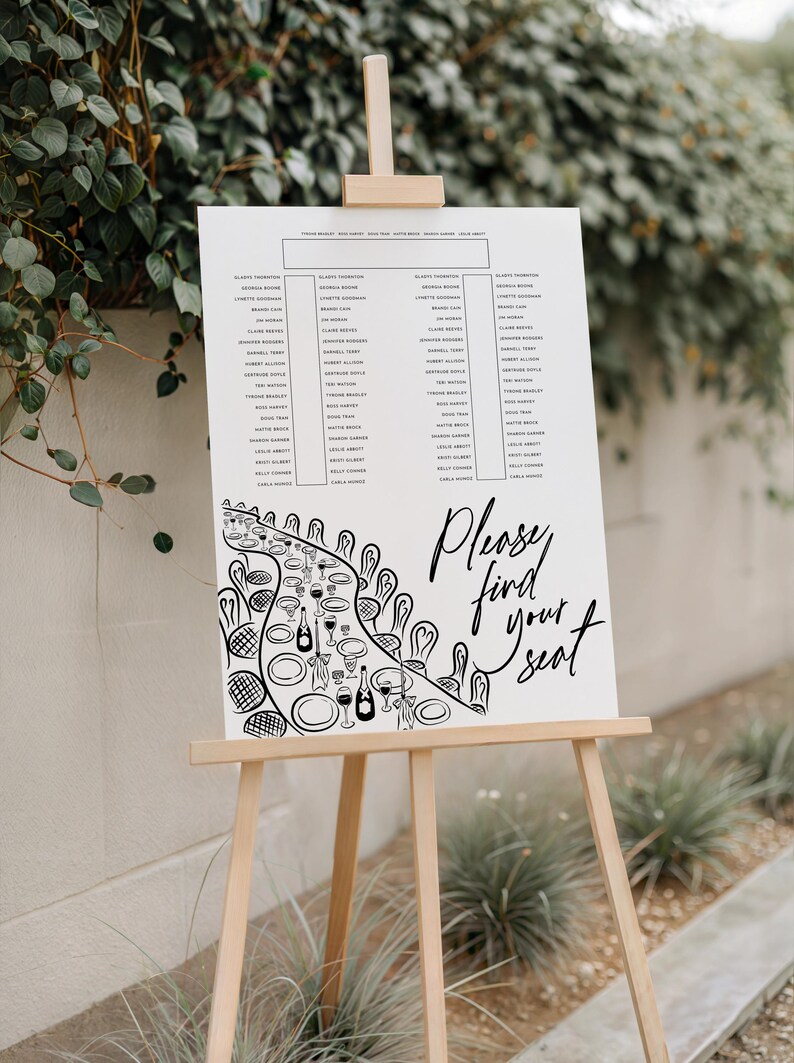 U-shaped Horseshoe Seating Chart Template (printable Template), With a ...
