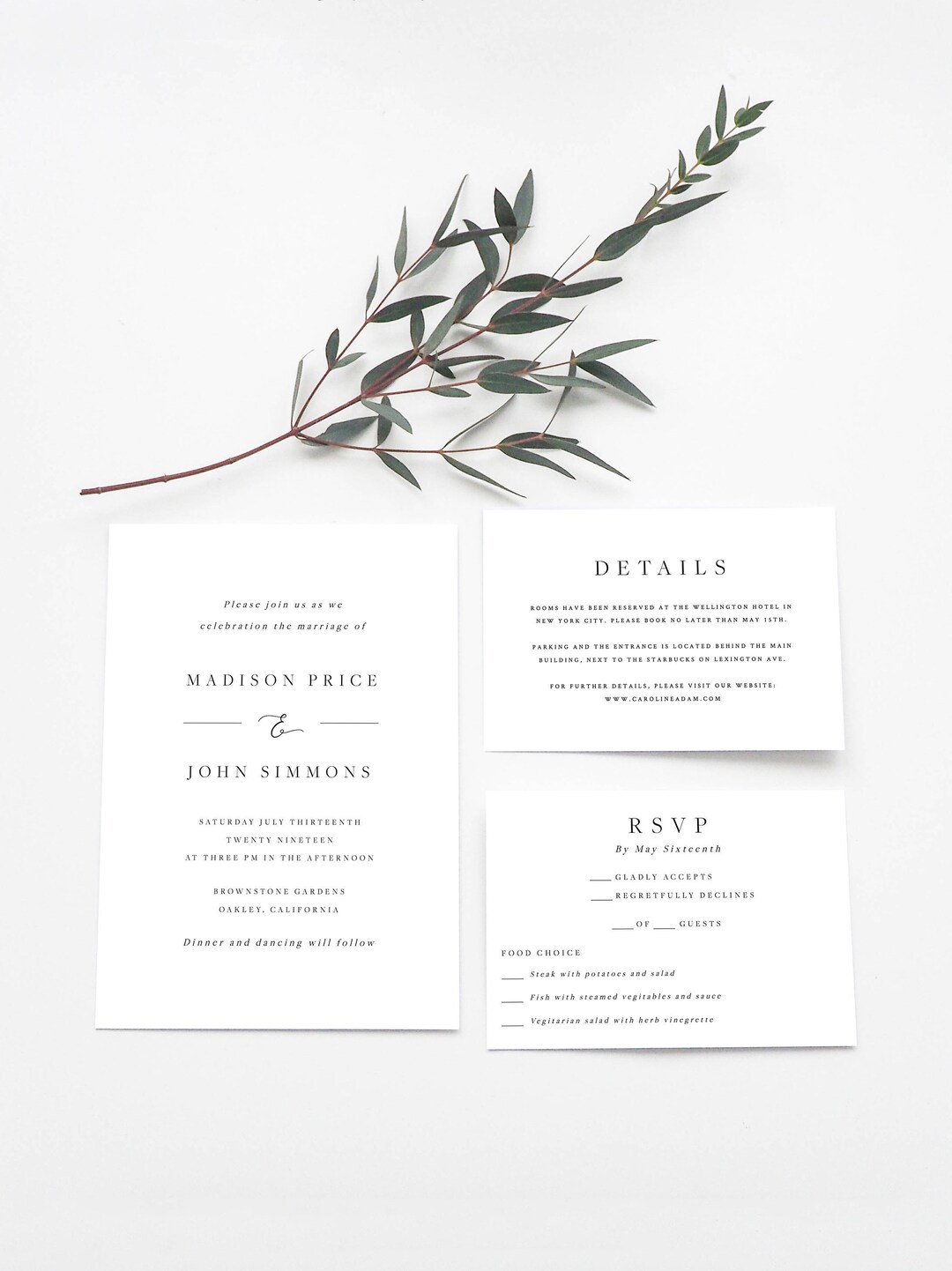 Elegant Wedding Invitation Set Template Printable Wedding Invitation ...