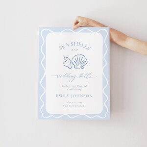Bachelorette Welcome Sign, Seashells and Wedding Bells, Seashells Sign ...