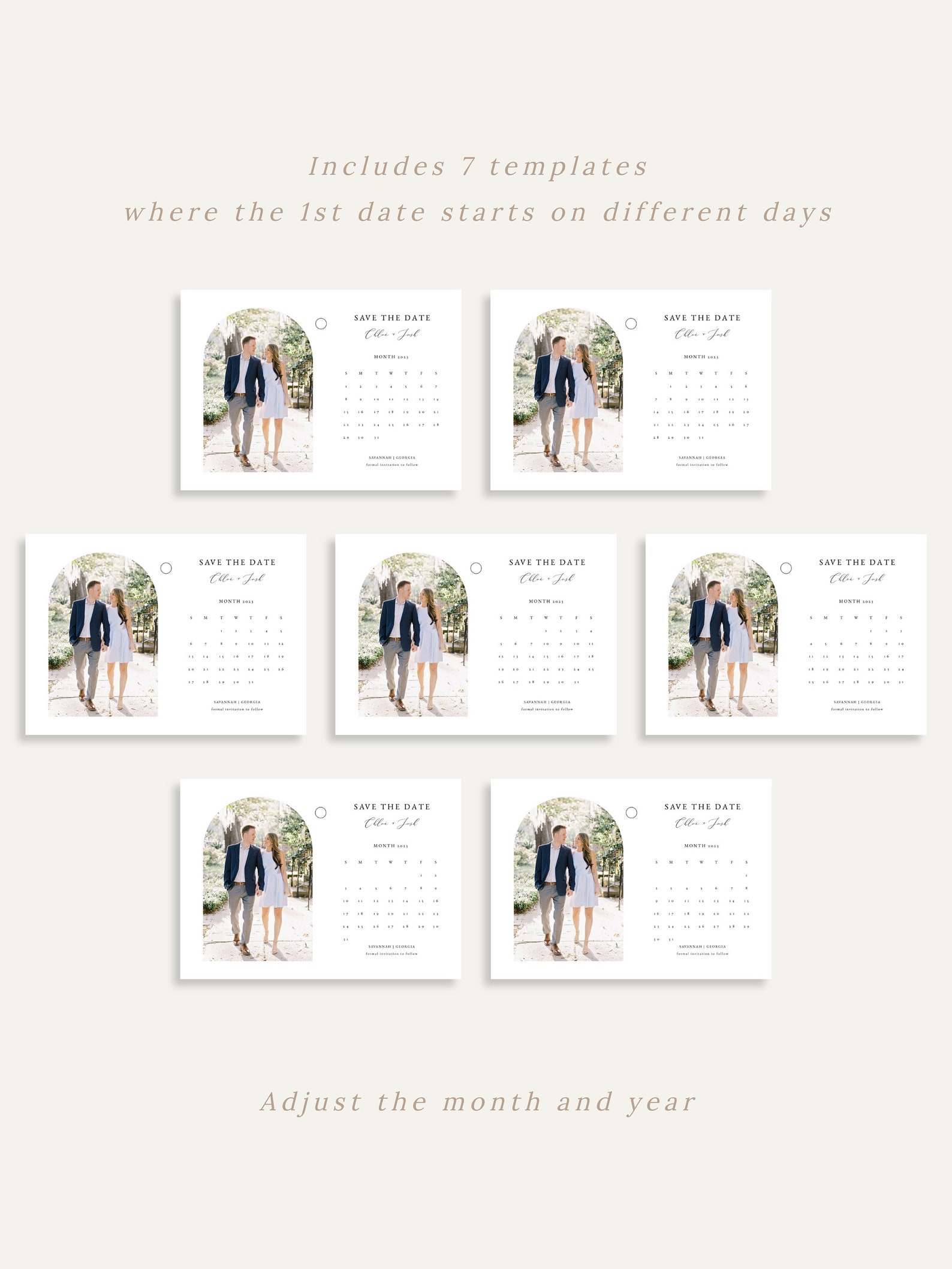 Calendar Save the Date Editable Template Date Save the Date | Etsy
