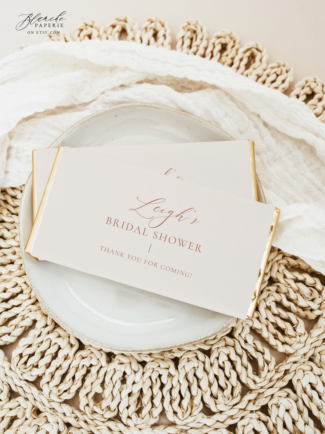 Boho Chocolate Bar Wrapper Template, Minimalist Candy Bar Favor Label ...