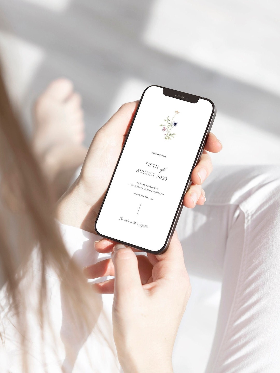 Text Message Save the Date Template, Boho Save Date, Electronic Save ...