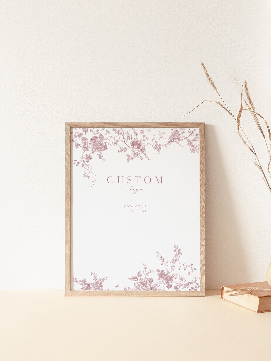 Vintage Floral Custom Sign Template (editable Template) - Etsy