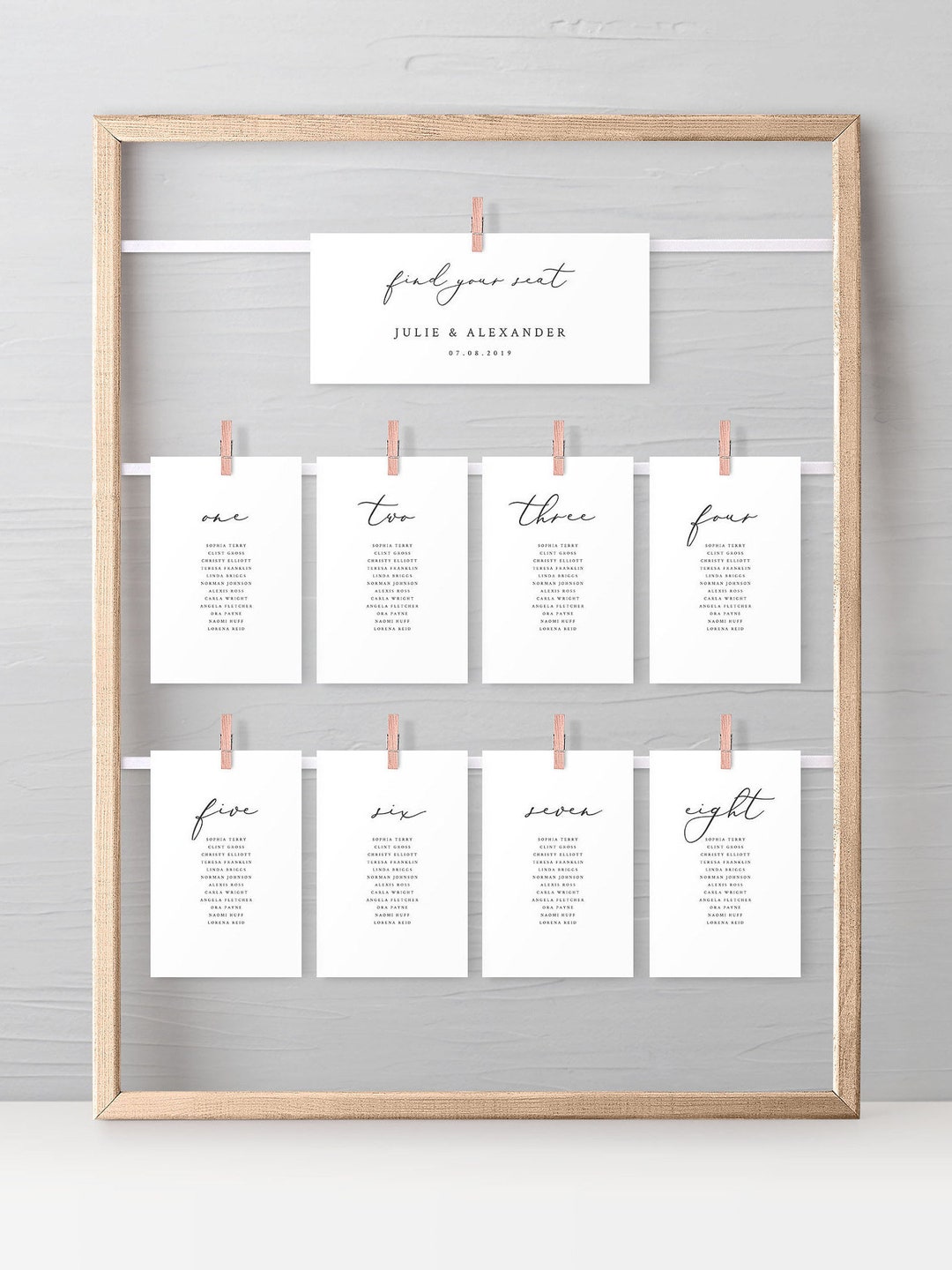 Hanging Seating Chart Template Editable Seating on a String Printable ...
