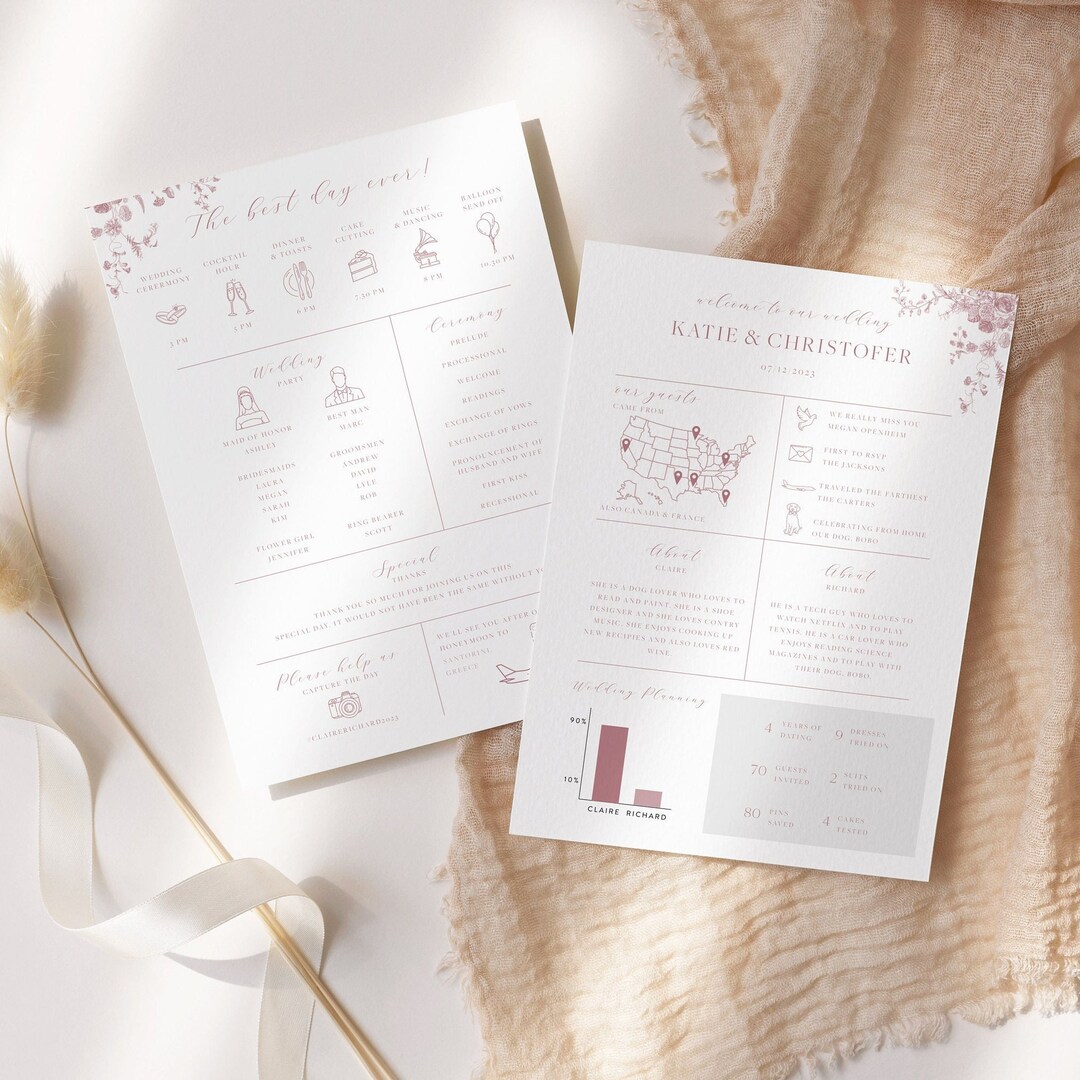 Infographic Wedding Program, Rose Wedding Day Program, Wedding Day ...