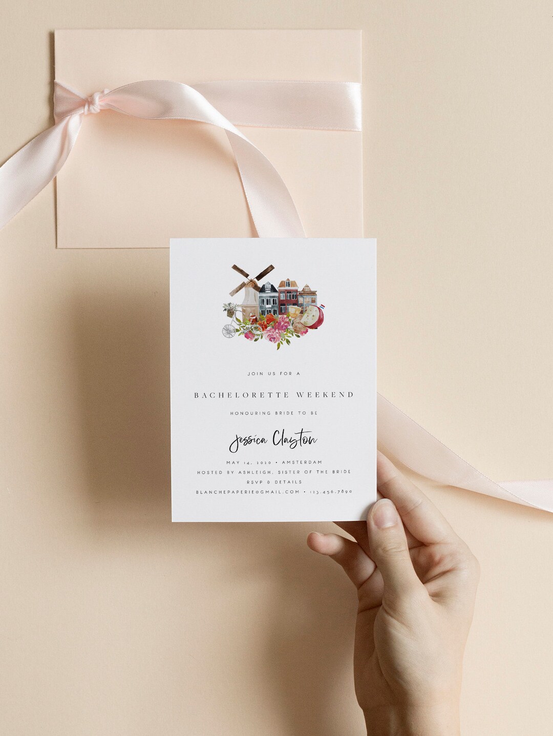 Amsterdam Bachelorette Invitation Holland Editable Bachelorette ...